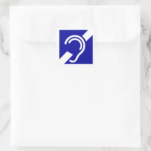 Deaf Symbol Square Sticker | Zazzle