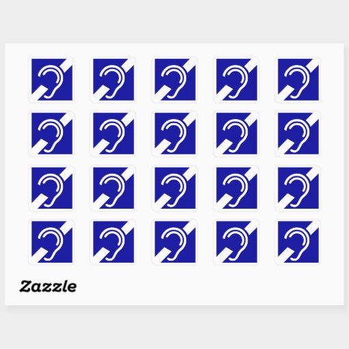Deaf Symbol Square Sticker | Zazzle