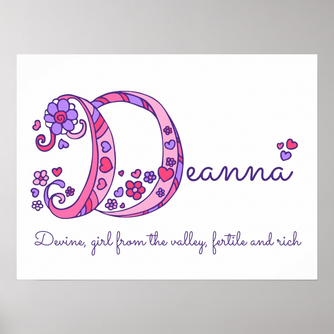Deanna initial D doodle art name meaning Poster | Zazzle