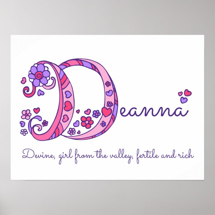 Deanna initial D doodle art name meaning Poster | Zazzle.com