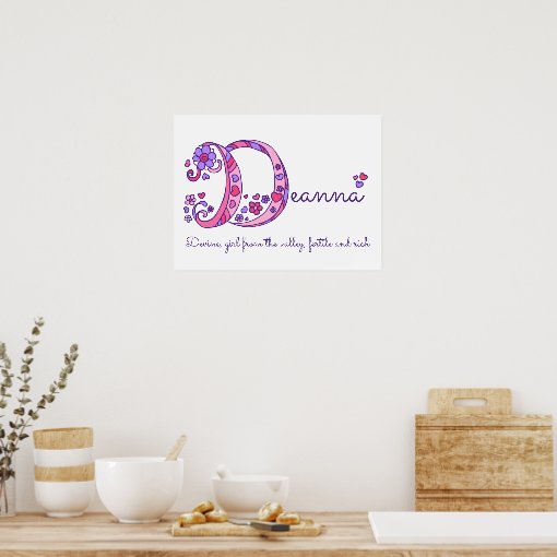 Deanna initial D doodle art name meaning Poster | Zazzle