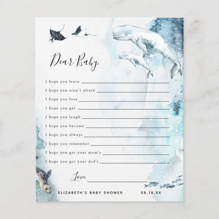 Dear Baby Wishes | Baby Shower Game | Zazzle