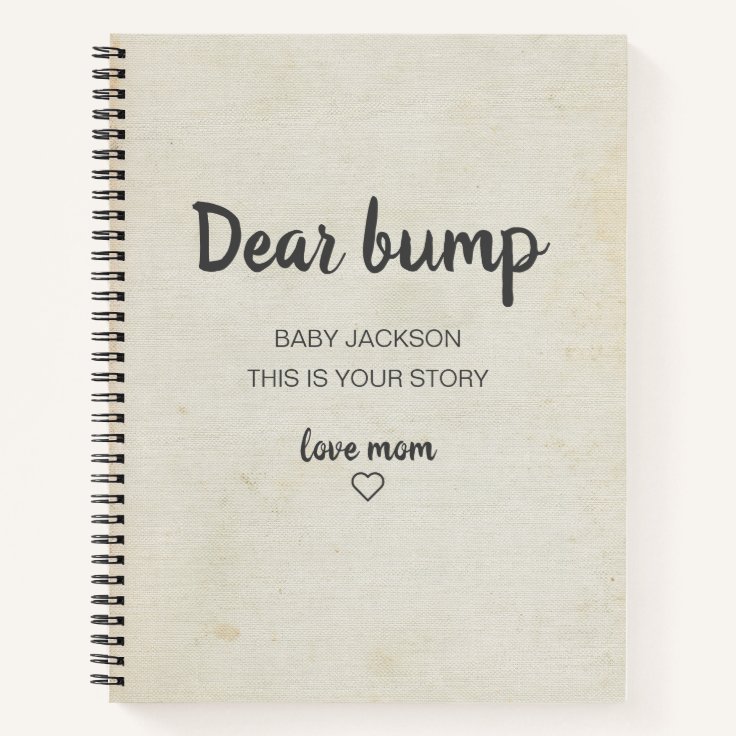 Dear Bump Keepsake Pregnancy Journal | Zazzle
