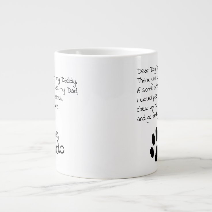Dear Dog Dad Mom Personalized Pet Name Coffee Mug | Zazzle