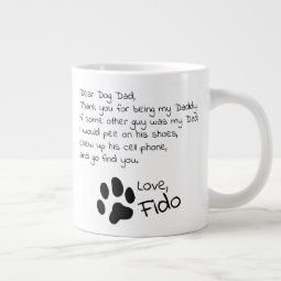 Dear Dog Dad Mom Personalized Pet Name Coffee Mug | Zazzle