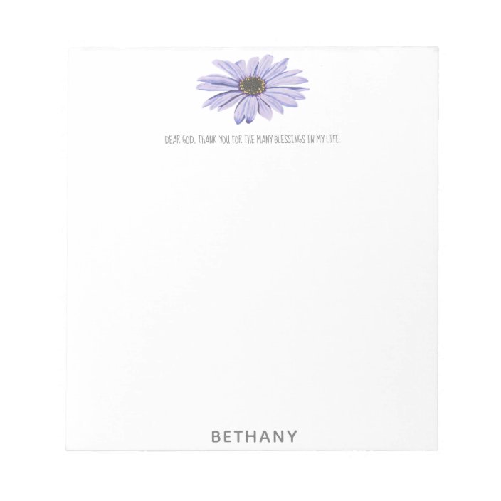 Dear God thank you for blessings Daisy Notepad | Zazzle.com