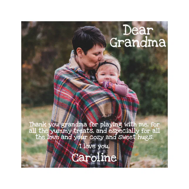 Dear Grandma Photo Thank You And Love You Canvas Print | Zazzle