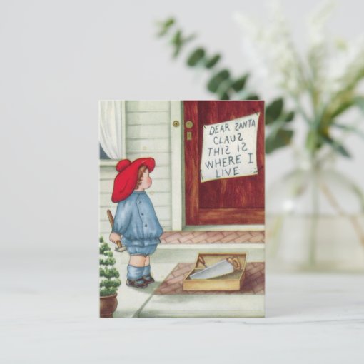 Dear Santa Claus Vintage Holiday Postcard | Zazzle