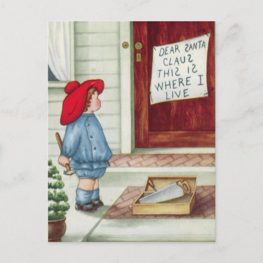 Dear Santa Claus Vintage Holiday Postcard | Zazzle.com