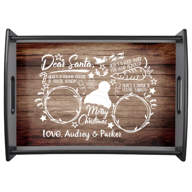 Dear Santa Cookie & Milk Serving Tray | Zazzle