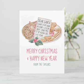 Dear Santa Fat Bank Account Slim Body Christmas Holiday Card | Zazzle