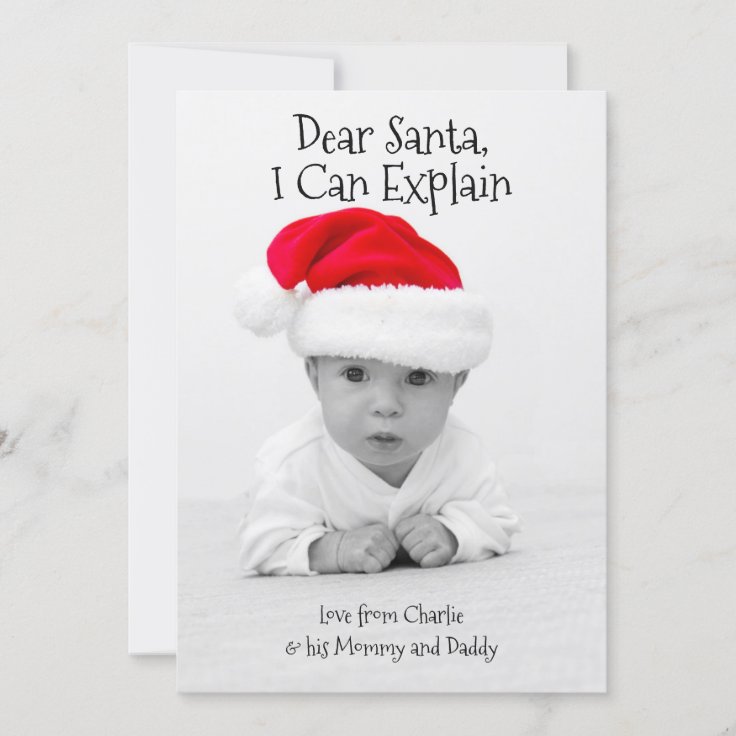 Dear Santa I Can Explain Christmas Personalized Holiday Card | Zazzle