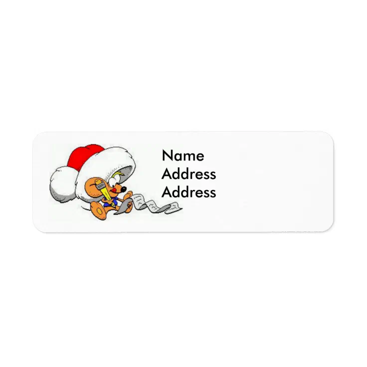 Dear Santa Mouse with List Address Label | Zazzle