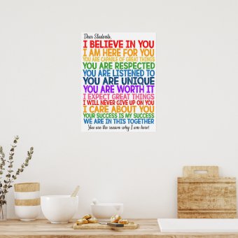 Dear Students Classroom Poster | Zazzle