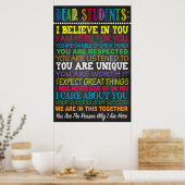 Dear Students Teacher Classroom Poster | Zazzle
