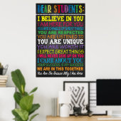 Dear Students Teacher Classroom Poster | Zazzle