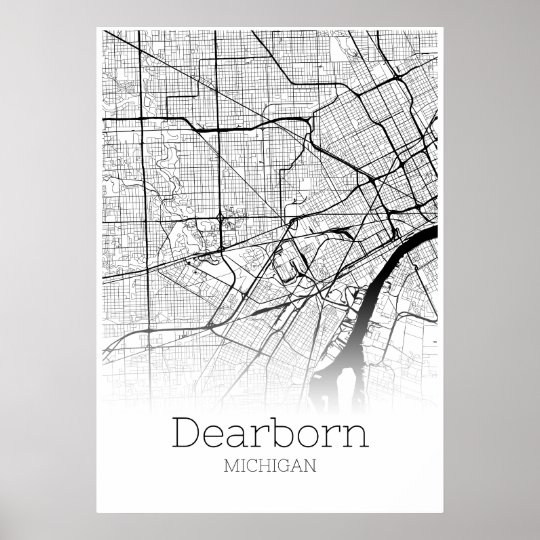 Dearborn Map - Michigan - City Map Poster | Zazzle.com