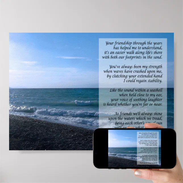 Dearest Friend Poem By the Sea Poster | Zazzle