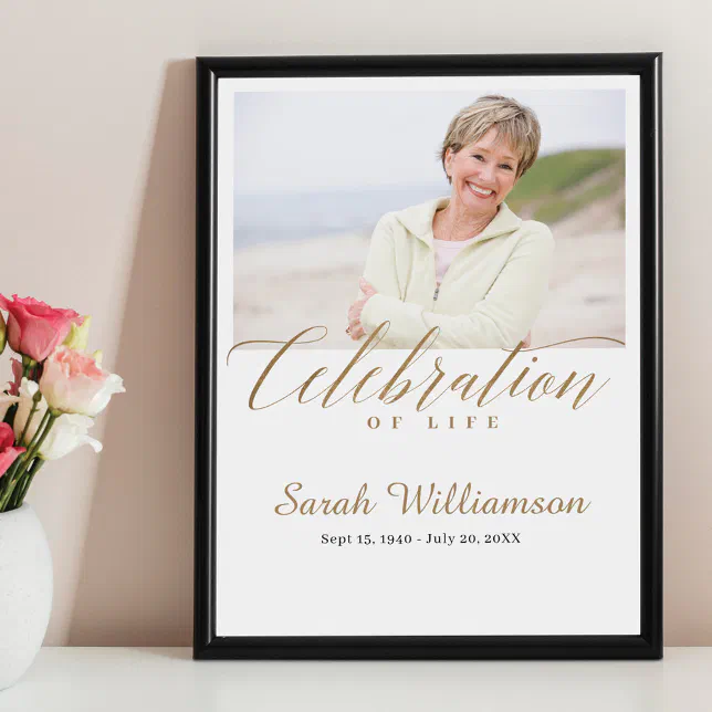 Death Anniversary Celebration of Life Photo Memory Poster | Zazzle