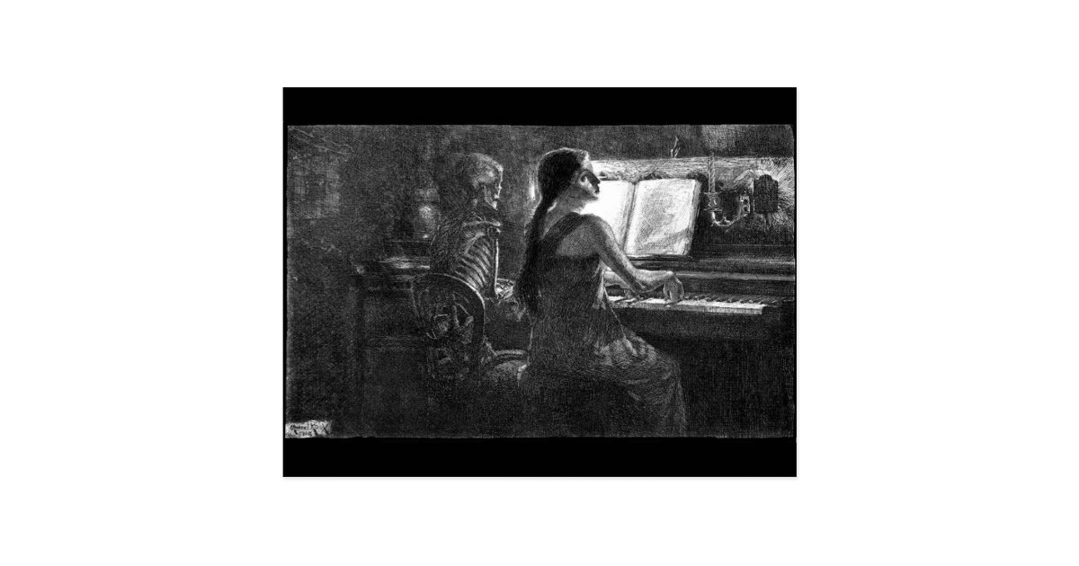 Death at the Piano postcard | Zazzle.com