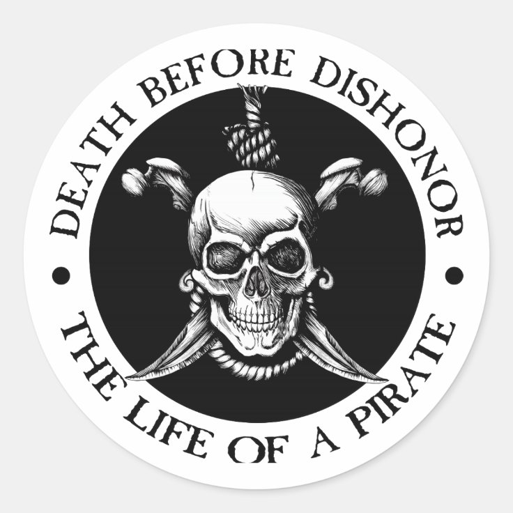 Death Before Dishonor Classic Round Sticker | Zazzle