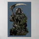 Death - Evil Skeleton Grim Reaper with Scythe Poster | Zazzle