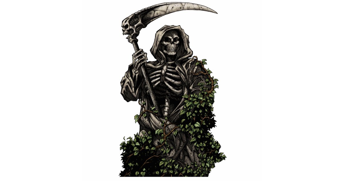 Death - Evil Skeleton Grim Reaper with Scythe Statuette | Zazzle