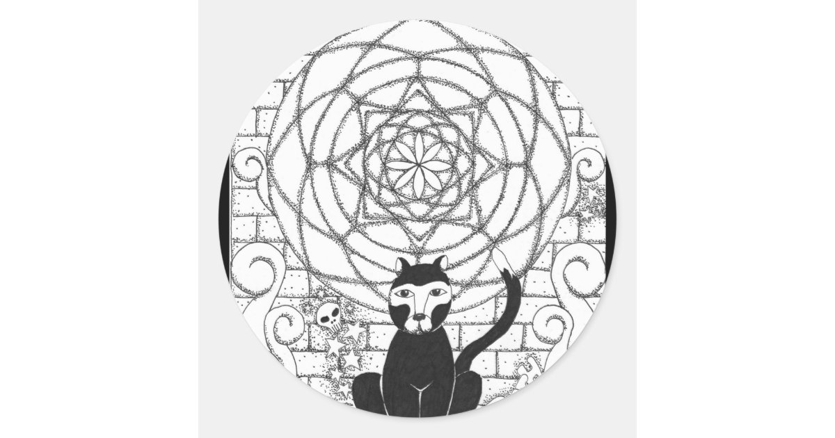 Death - Kitty of the Apocalypse Classic Round Sticker | Zazzle