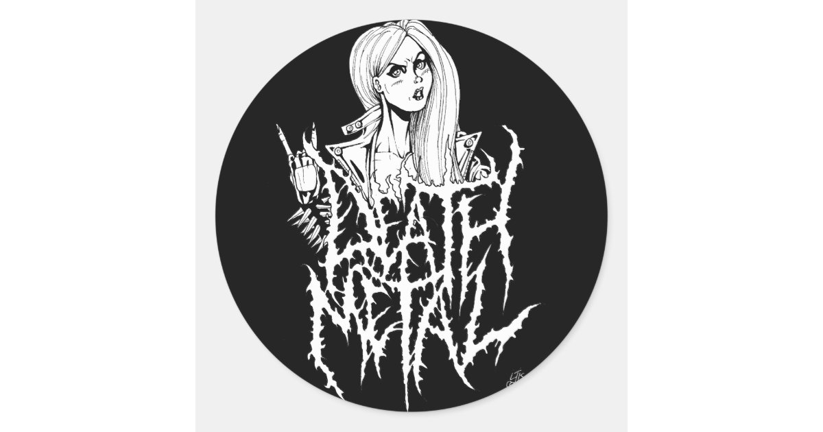 Death Metal Classic Round Sticker | Zazzle