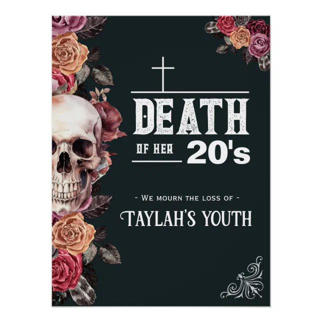 Death of her 20s, RIP Birthday Glossy Poster | Zazzle