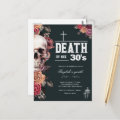 Death of her 30s - 40th birthday invitation postcard | Zazzle