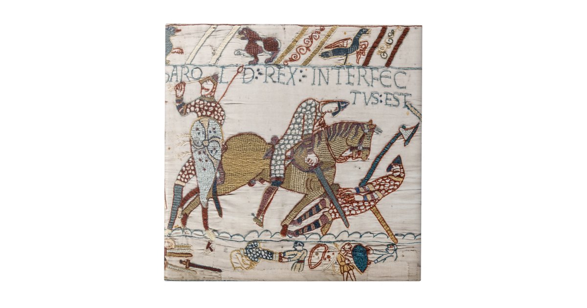 Death of King Harold (Bayeux Tapestry) Ceramic Tile | Zazzle