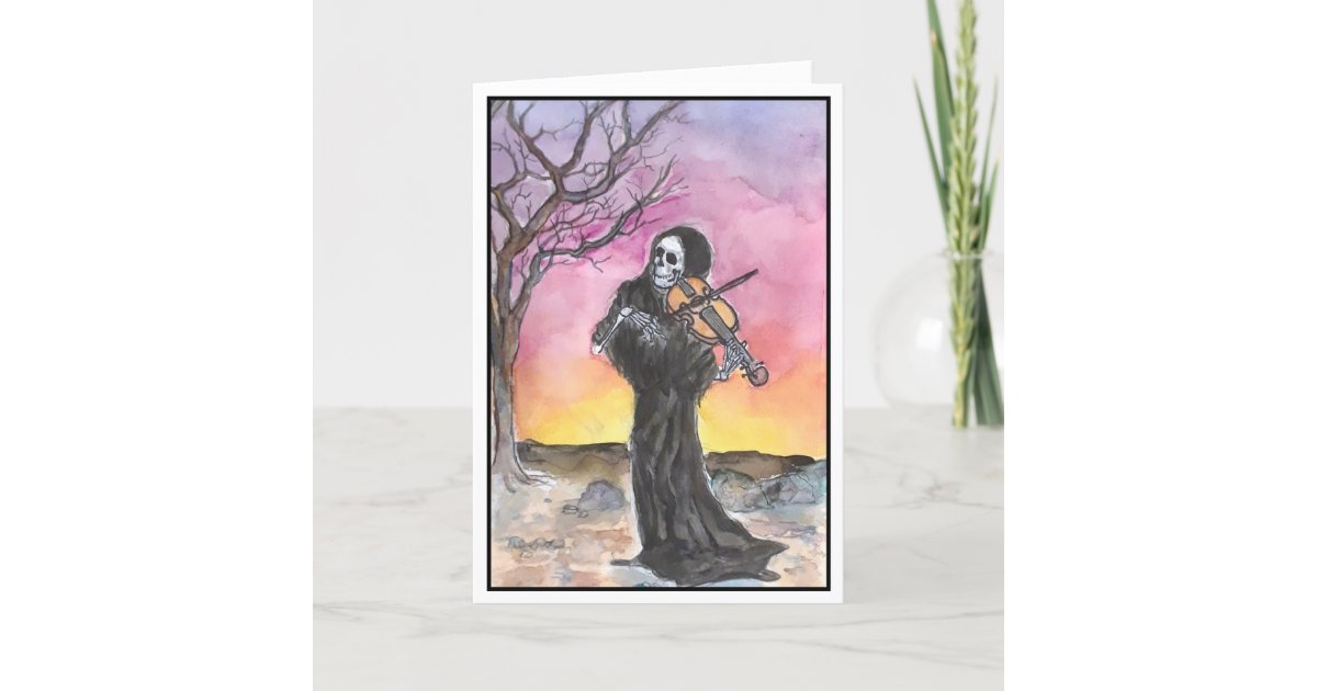 Death Plays The Violin Greeting Card | Zazzle.com