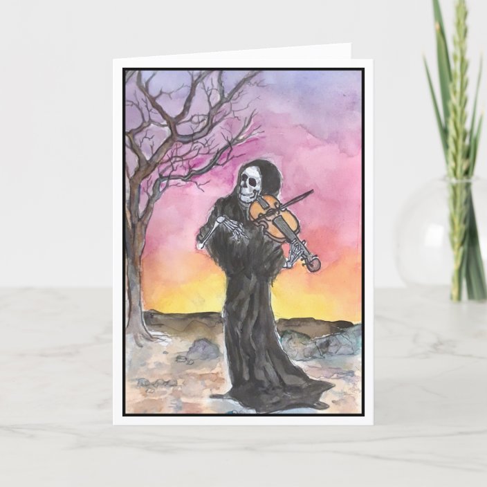 Death Plays The Violin Greeting Card | Zazzle.com