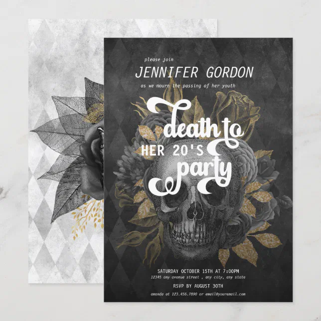 Death to my Youth Birthday Party | Goth Party Invitation | Zazzle