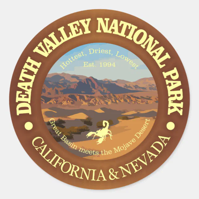 Death Valley National Park Classic Round Sticker | Zazzle