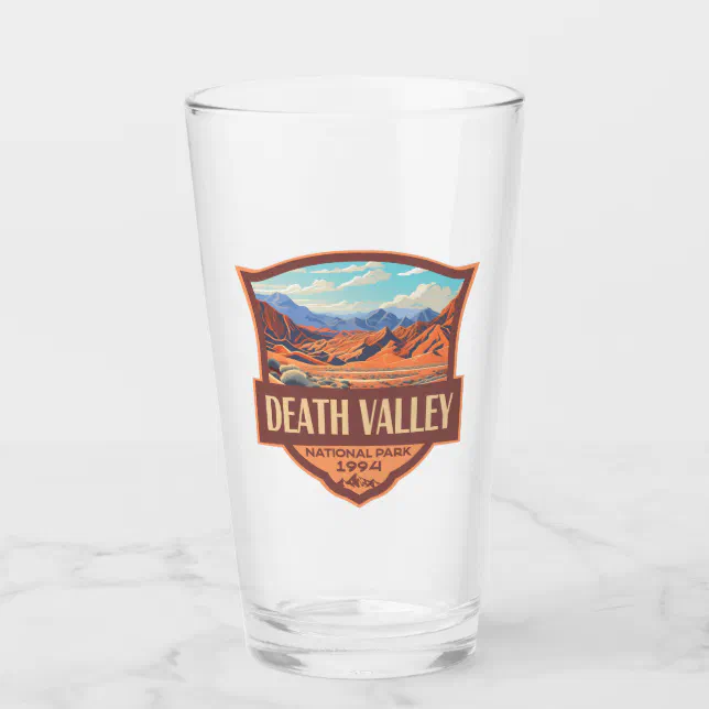 Death Valley National Park Illustration Retro Glass | Zazzle