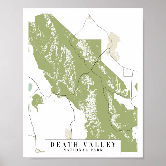 Death Valley National Park Retro Street Map Poster | Zazzle