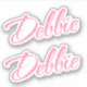 Debbie Decorative Name in Pink x2 Sticker | Zazzle