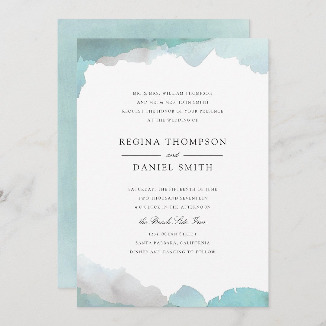 Debonair Turquoise Wedding Invitation | Zazzle