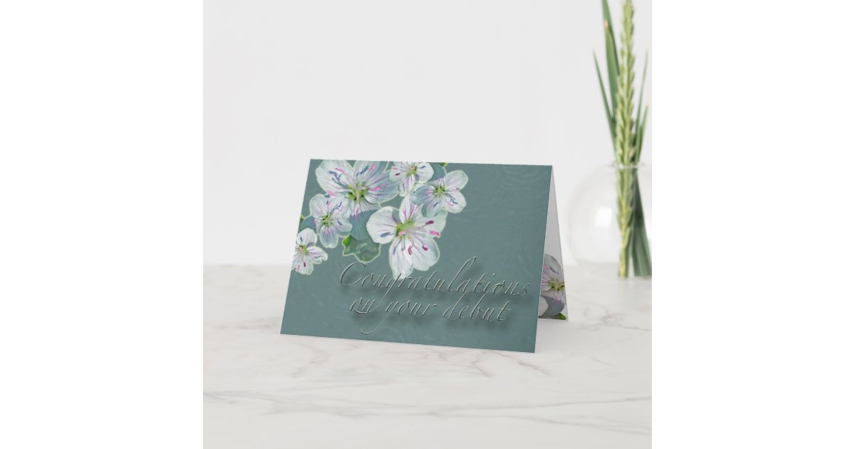 Debut Congratulations Spring Beauty Wildflower Card | Zazzle