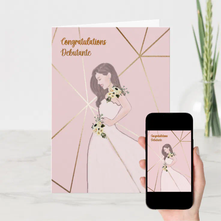 Debutante Congratulations Light Pink Card | Zazzle