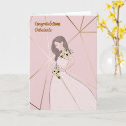Debutante Congratulations Light Pink Card | Zazzle