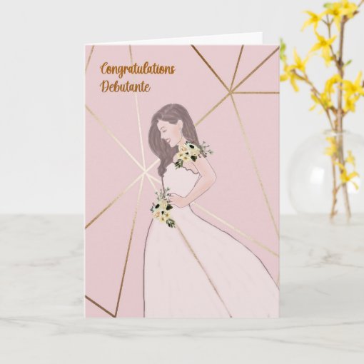 Debutante Congratulations Light Pink Card | Zazzle