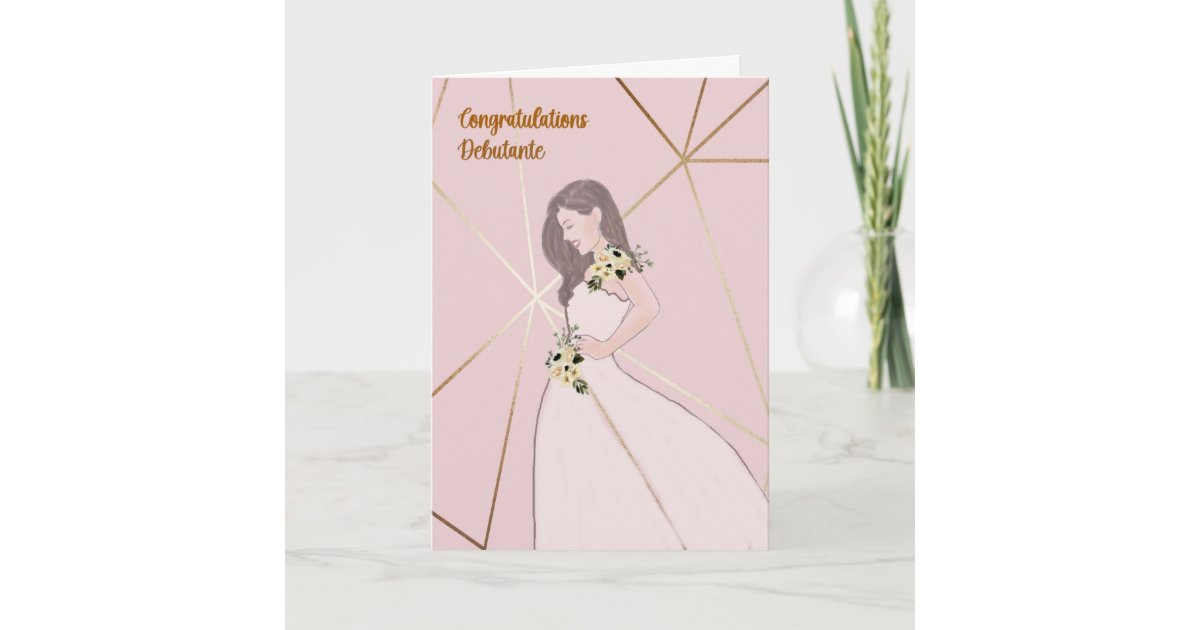 Debutante Congratulations Light Pink Card | Zazzle
