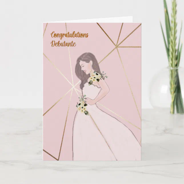 Debutante Congratulations Light Pink Card | Zazzle
