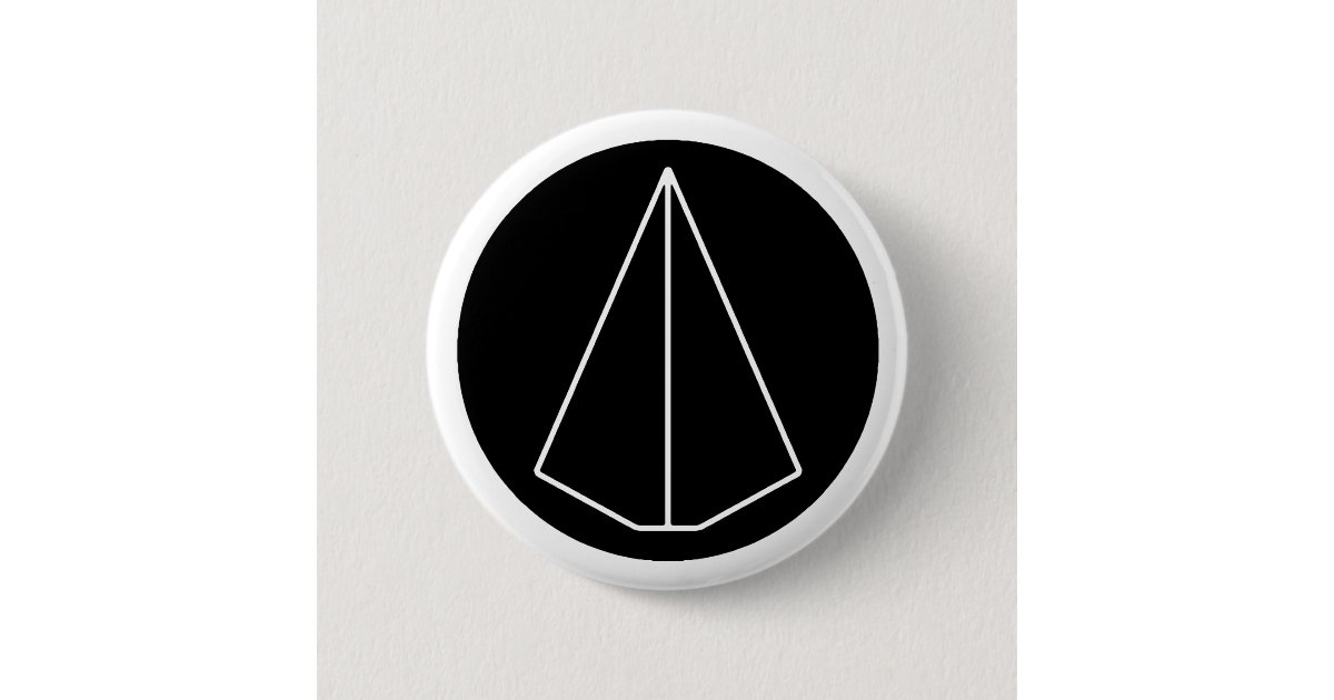 DECA SYMBOL - PAPER AIRPLANE PINBACK BUTTON | Zazzle