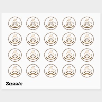 Decaf Coffee Classic Round Sticker | Zazzle