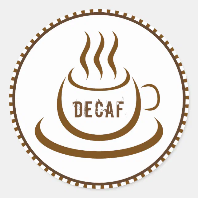 Decaf Coffee Classic Round Sticker | Zazzle