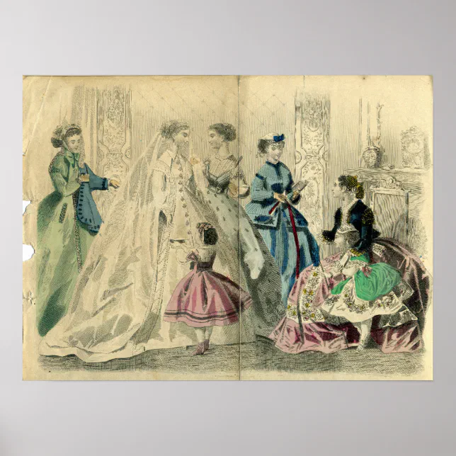 December 1866 Fashion Plate Poster | Zazzle